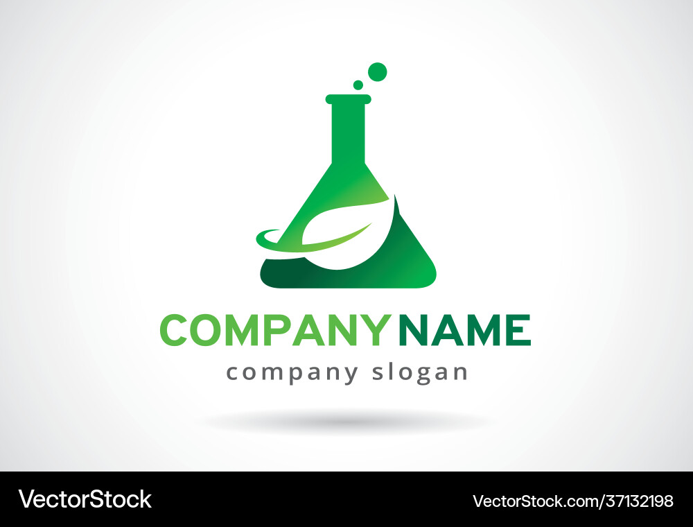 Green lab logo template design emblem Royalty Free Vector