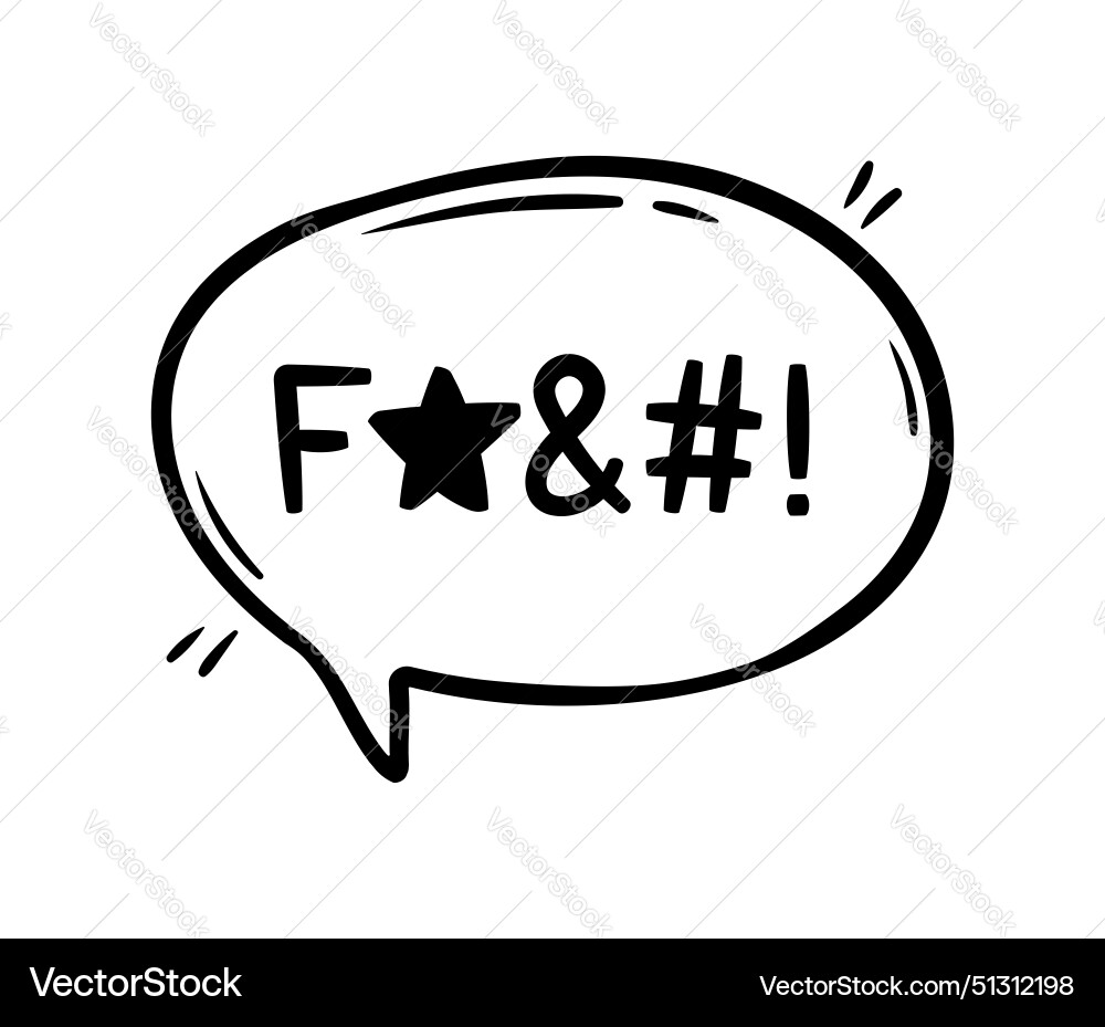 Hate angry word in speech bubble swear curse Vector Image