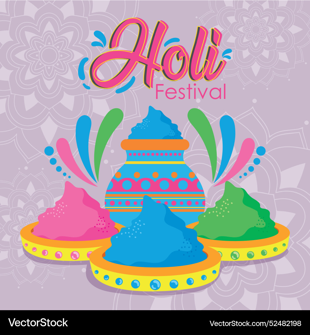 Holi carnival poster Royalty Free Vector Image