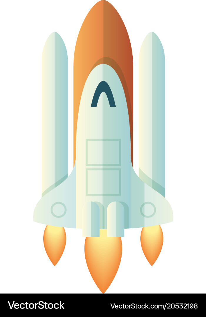 Launching rocket on white Royalty Free Vector Image