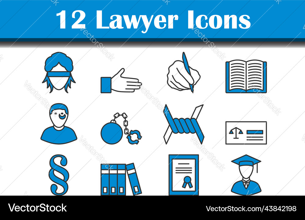 Lawyer icon set Royalty Free Vector Image - VectorStock