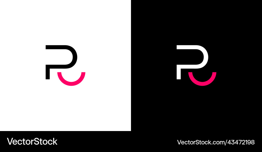Modern and unique letter r initial smile logo Vector Image