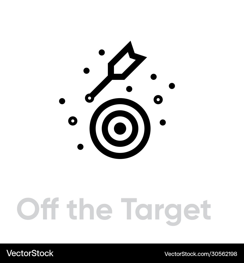 Off target icon editable line Royalty Free Vector Image