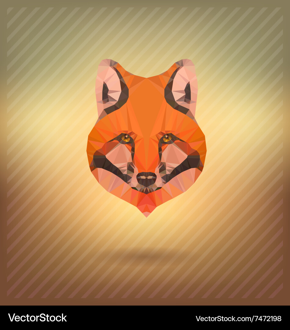 Polygonal Fox Head Royalty Free Vector Image - VectorStock