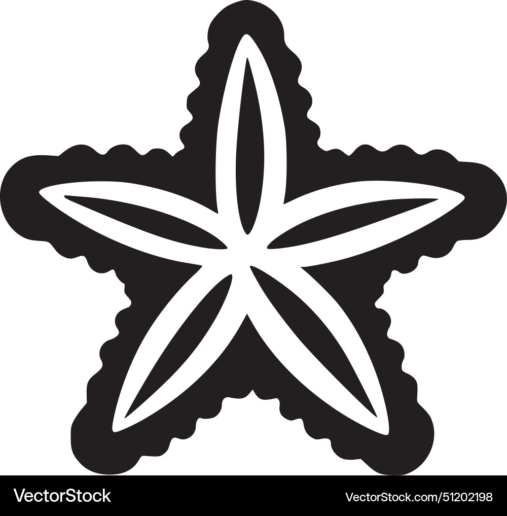 Starfish - black and white Royalty Free Vector Image