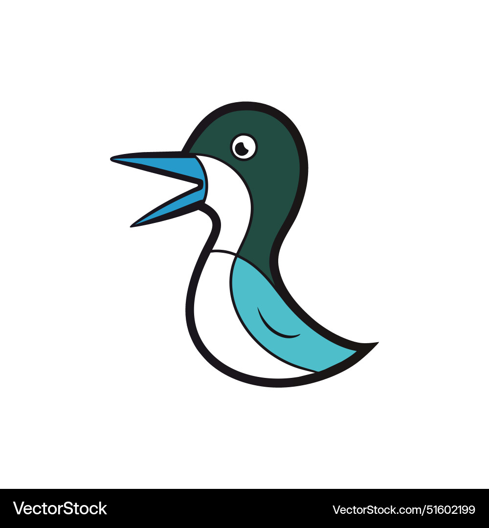 Arctic loon bird screams icon Royalty Free Vector Image