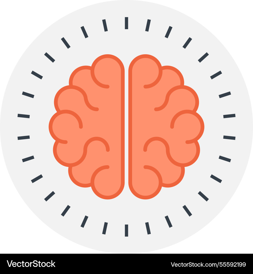 Brain power flat web icon Royalty Free Vector Image