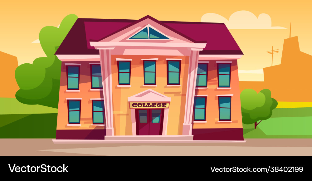 College building Royalty Free Vector Image - VectorStock