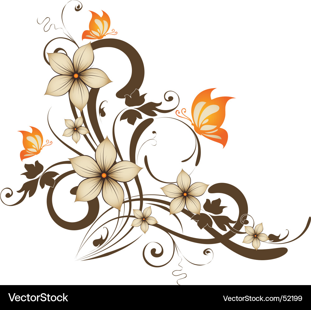 Floral design Royalty Free Vector Image - VectorStock