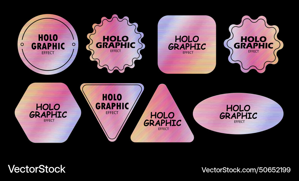 Holographic sticker color hologram labels Vector Image