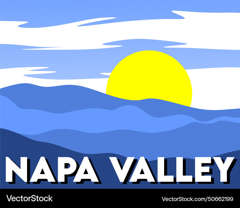Napa valley with beautiful view Royalty Free Vector Image
