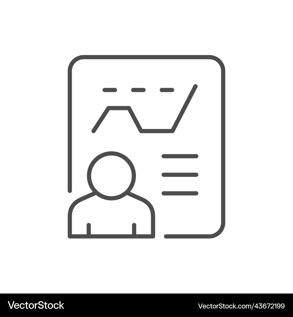 Personal report line outline icon Royalty Free Vector Image