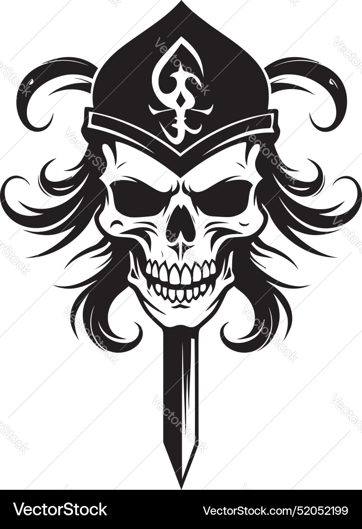 Pirates legacy crest skull and dagger symbol Vector Image