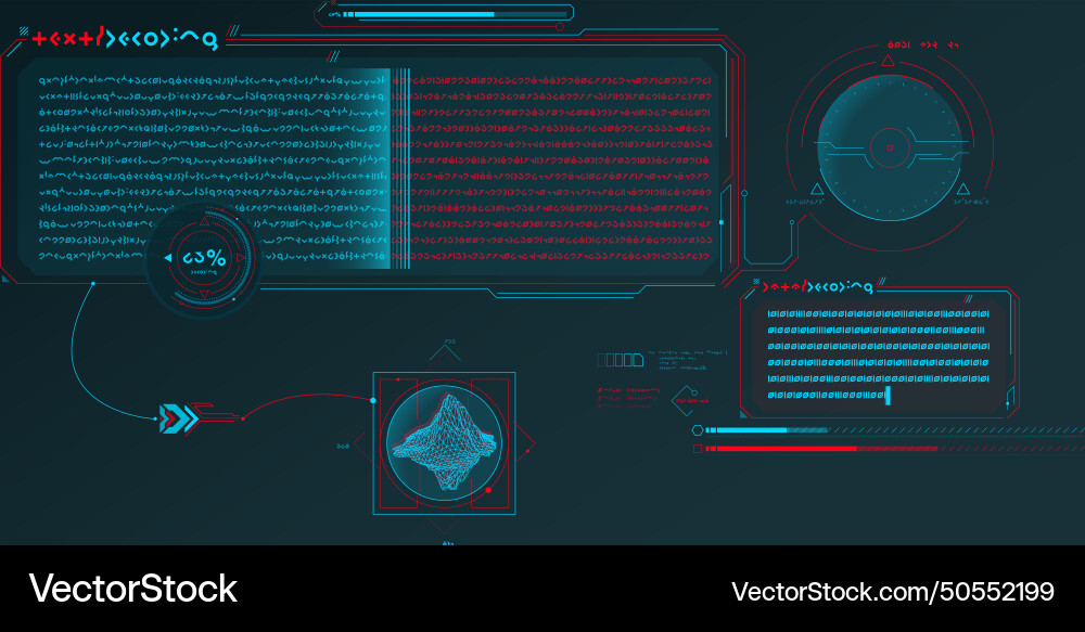 Sci-fi hud interface for data research Royalty Free Vector