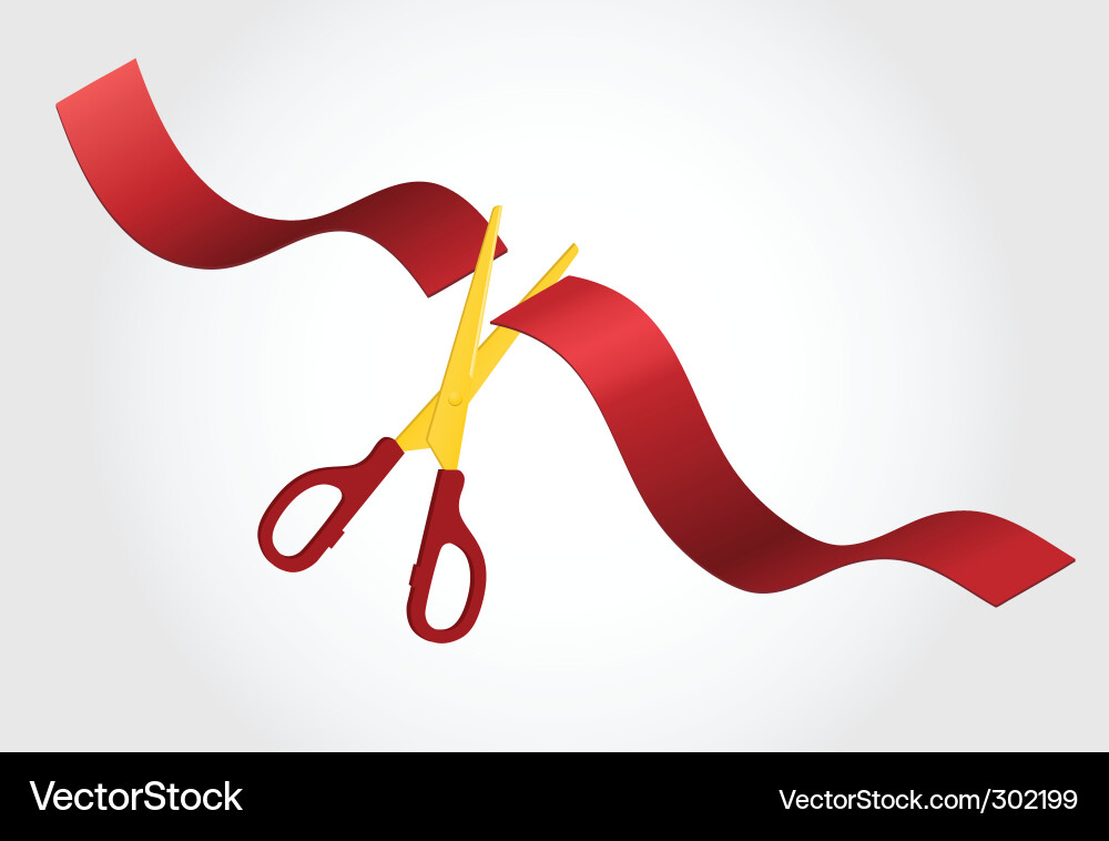 Scissors and ribbon Royalty Free Vector Image - VectorStock