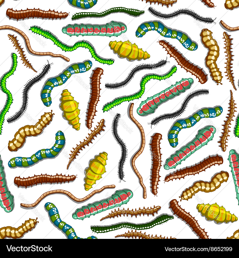 Seamless colorful crawling insects pattern Vector Image