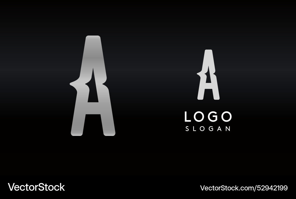 Stylized letter a with sharp abstract cuts like Vector Image