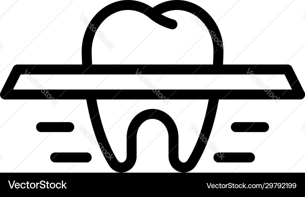 Tooth root icon outline style Royalty Free Vector Image