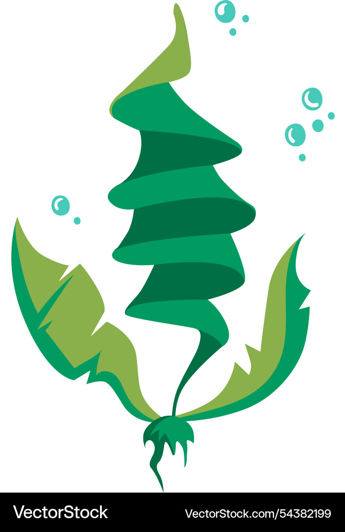 Underwater algae cartoon icon wild marine plant Vector Image
