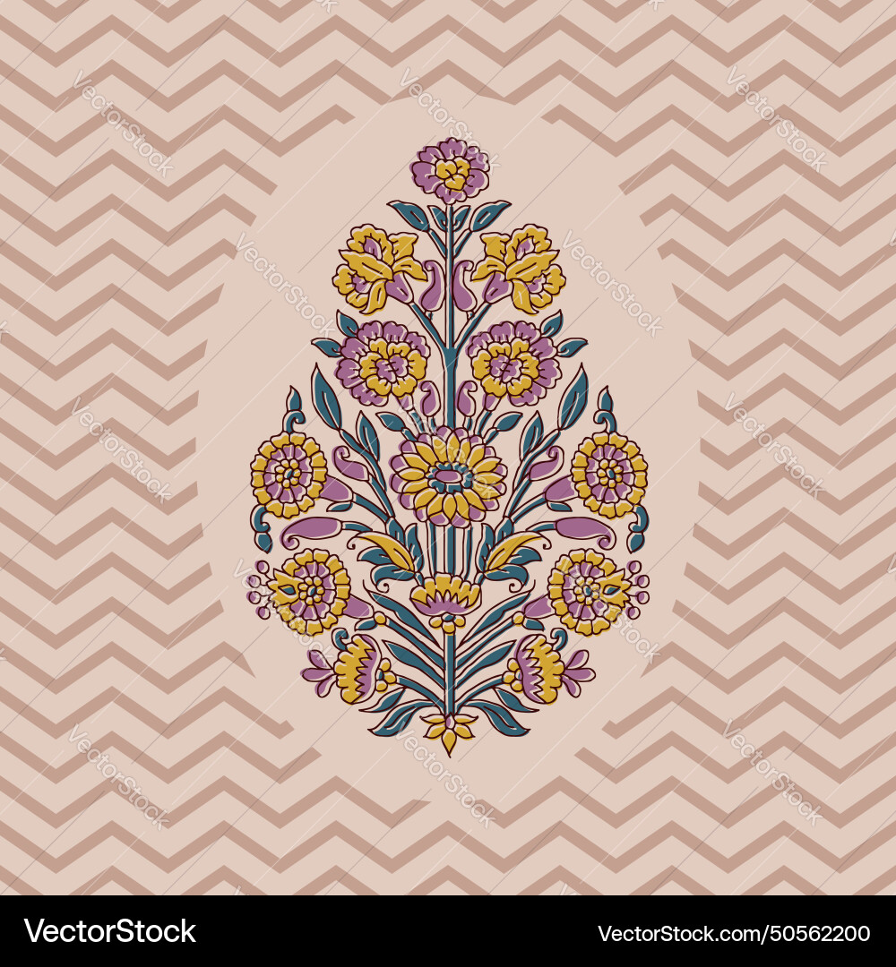 Abstract mughal motif Royalty Free Vector Image