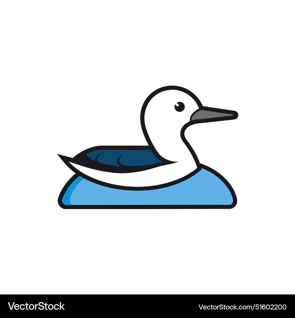 Arctic loon bird sits icon Royalty Free Vector Image
