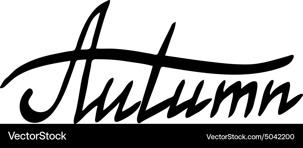 Autumn Word Calligraphy Royalty Free Vector Image