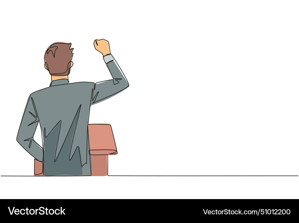 Continuous one line drawing rear view Royalty Free Vector