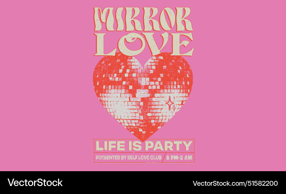 Disco party ball graphic print design poster Vector Image