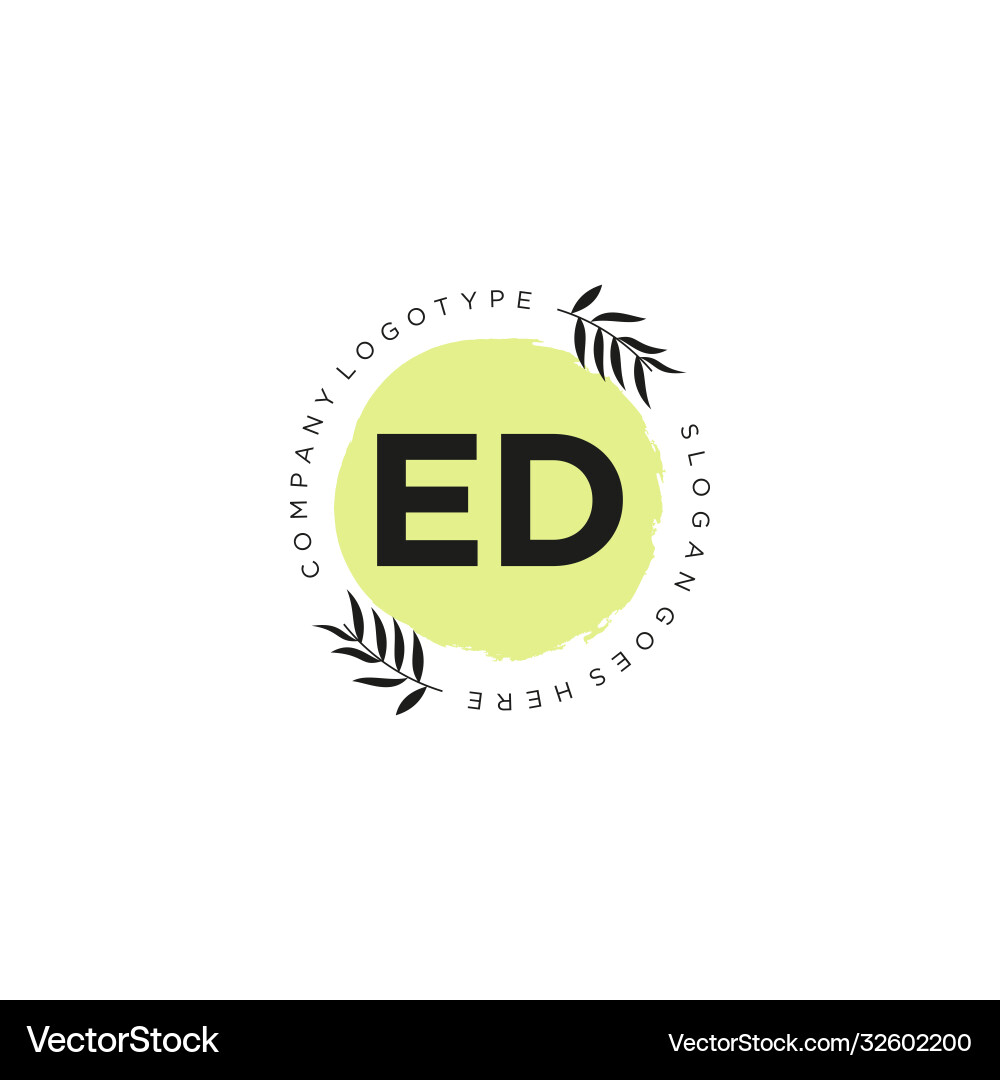 Ed letter logo icon design template elements Vector Image