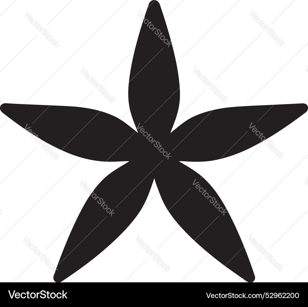 Glamorous sea creature black starfish mark Vector Image