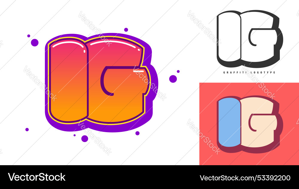 Ig logo design for festival or party initial Vector Image