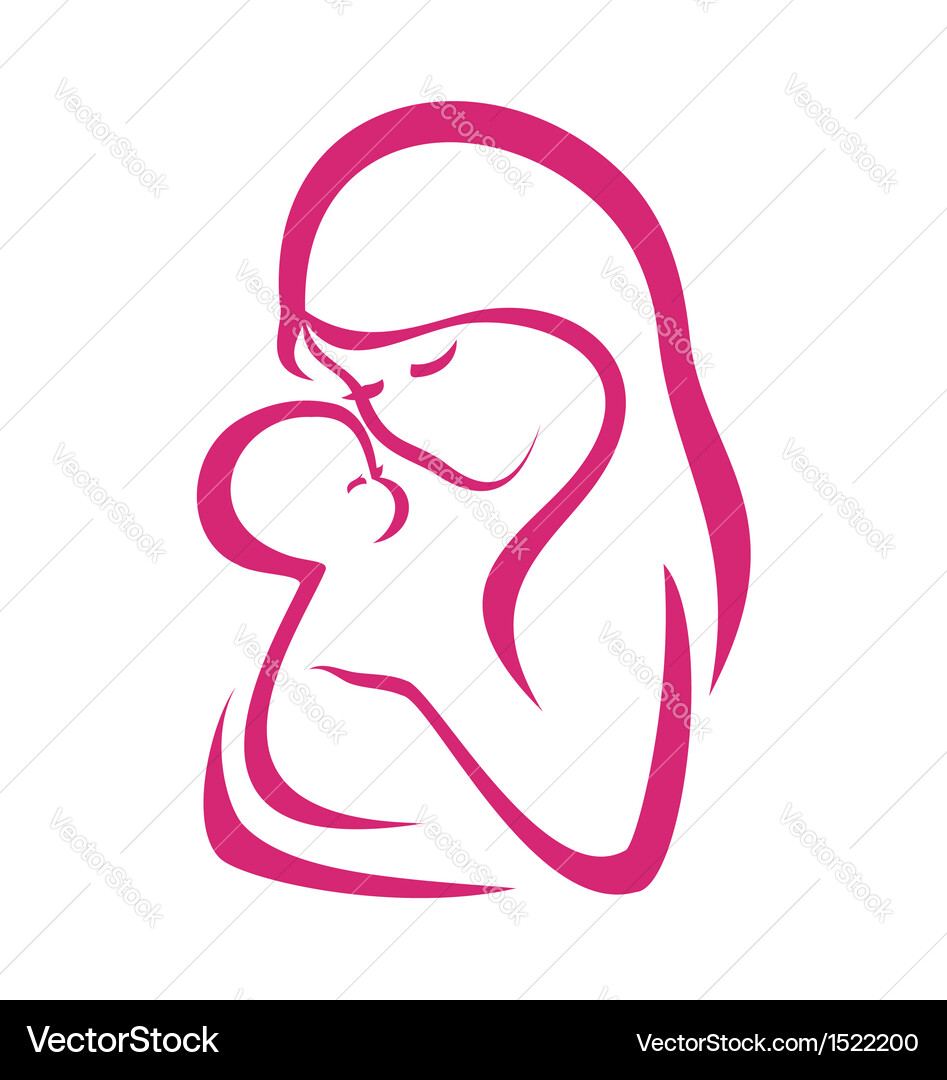 Mama and baby symbol Royalty Free Vector Image