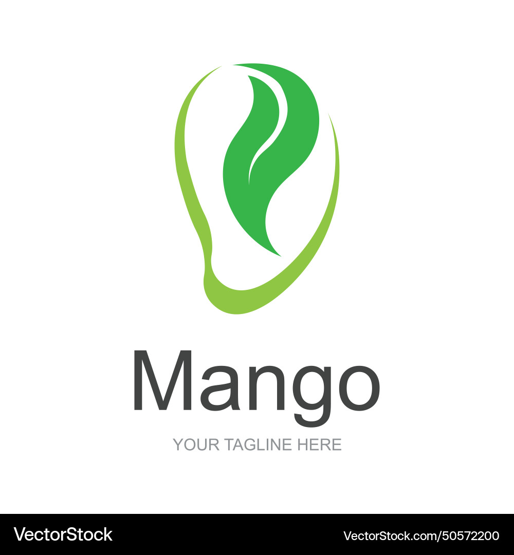Mango logo fruit design simple minimalist style Vector Image