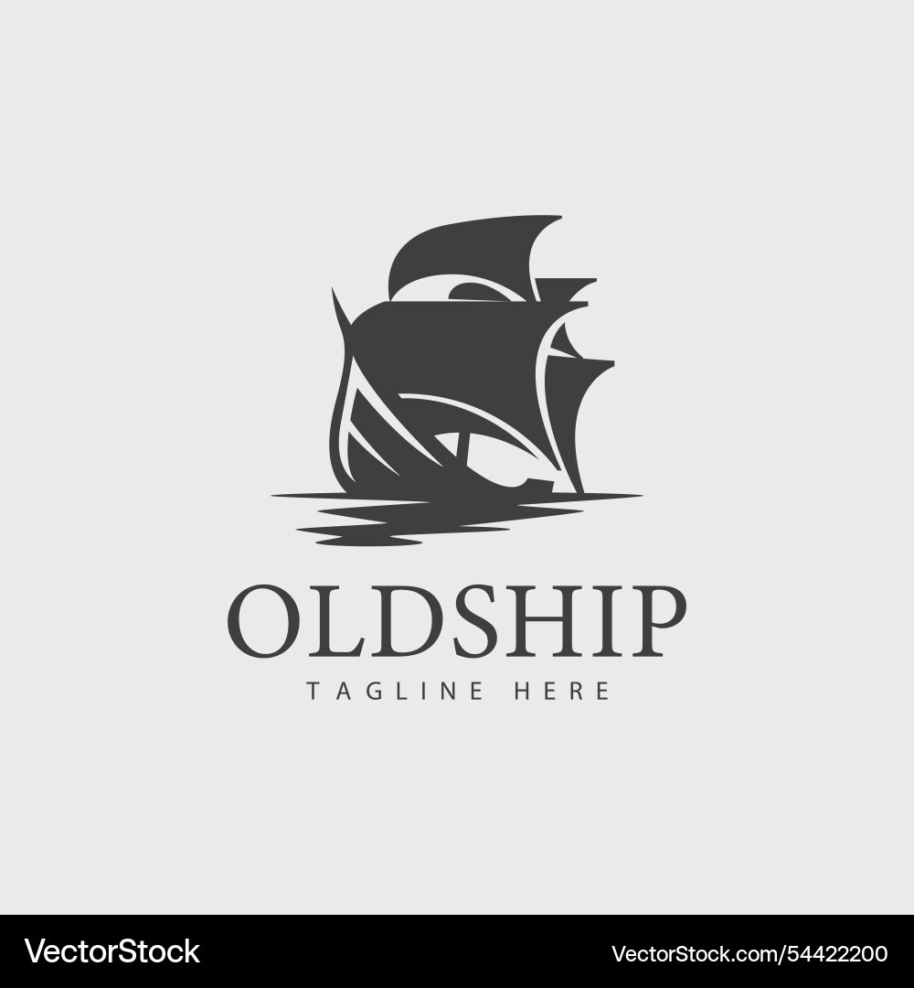 Old ship logo design Royalty Free Vector Image