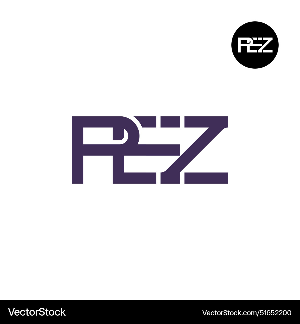 Pez logo letter monogram design Royalty Free Vector Image