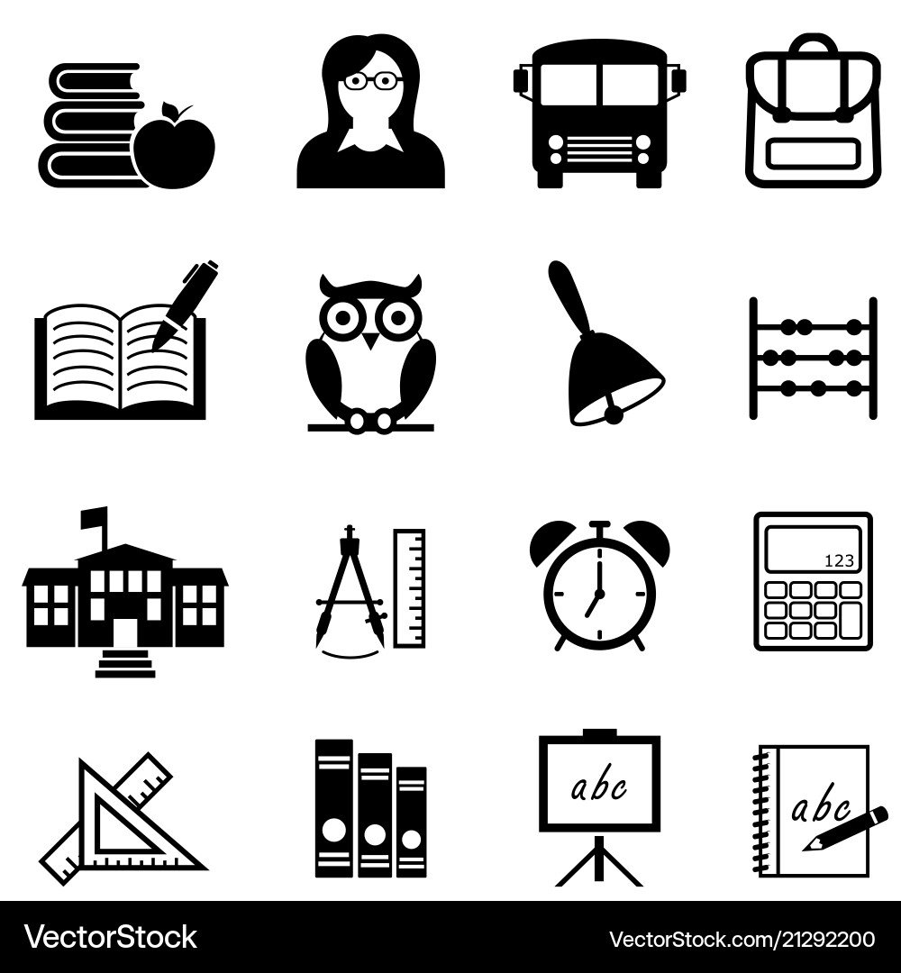 School education and learning web icon set Vector Image