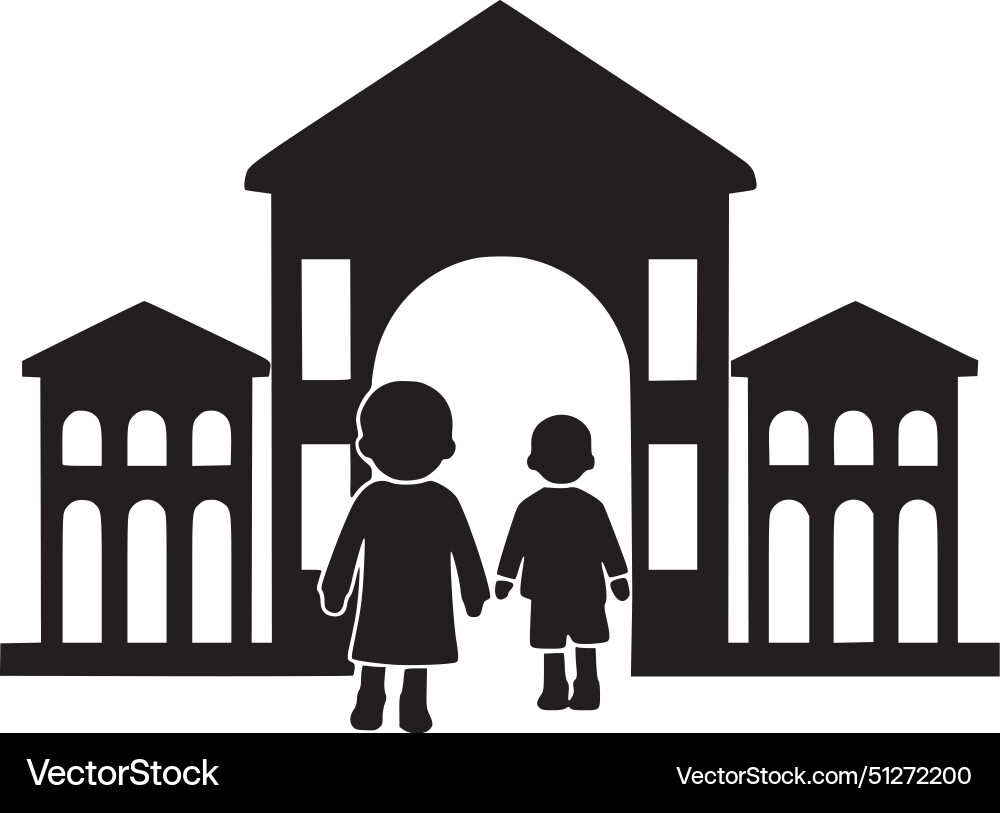 School - minimalist and flat logo Royalty Free Vector Image