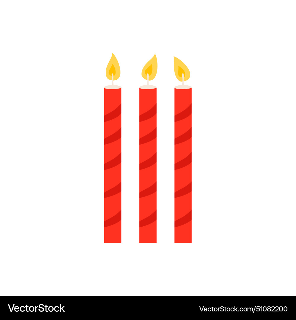 Striped candles for birthday cake or pie Vector Image
