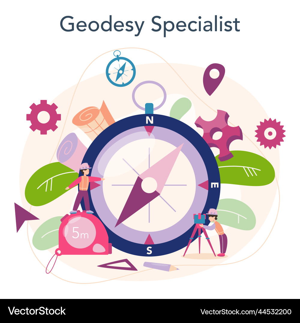 Surveyor concept geodesy science land surveying Vector Image