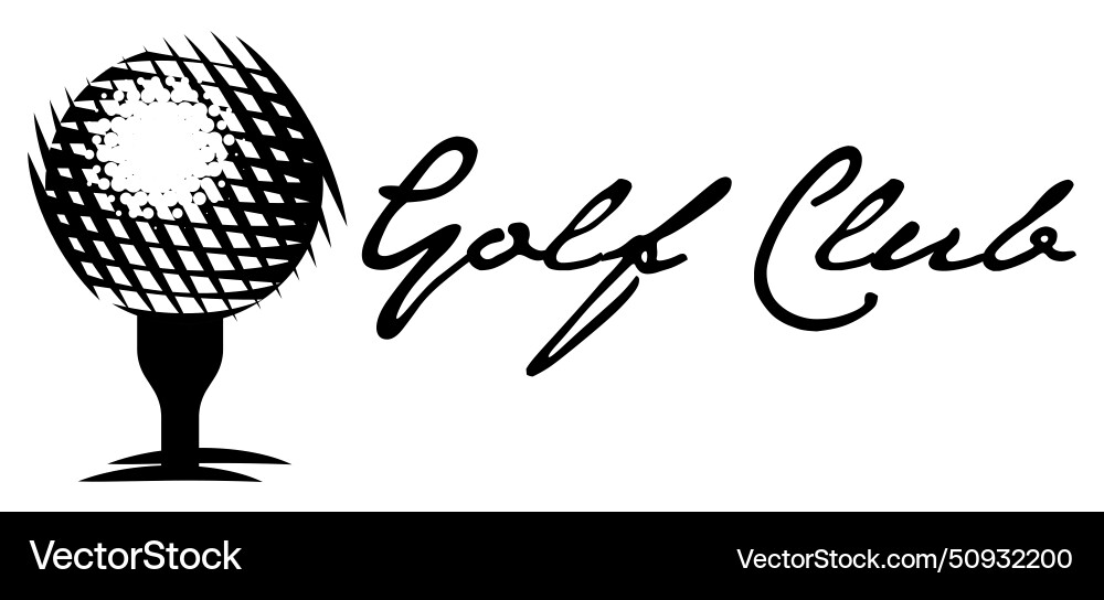 Template for a golf club with ball Royalty Free Vector Image