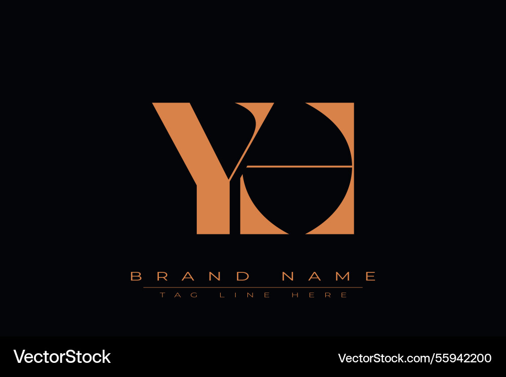 Yh initial letter logo design Royalty Free Vector Image