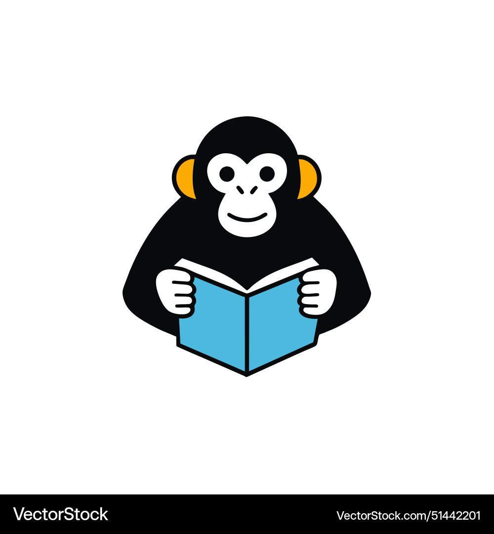 Ape reading icon Royalty Free Vector Image - VectorStock