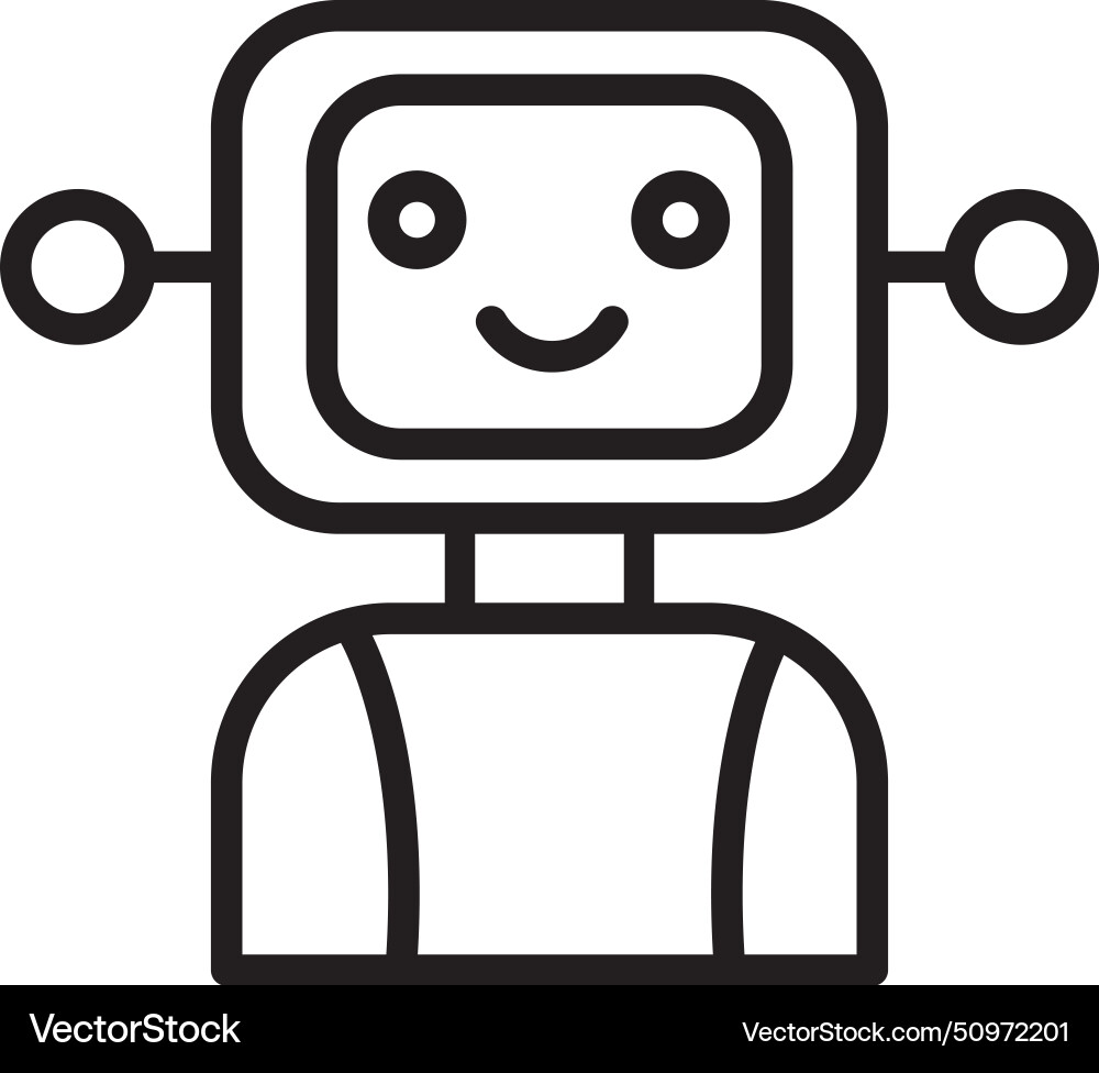 Chatbot artificial intelligence icon Royalty Free Vector