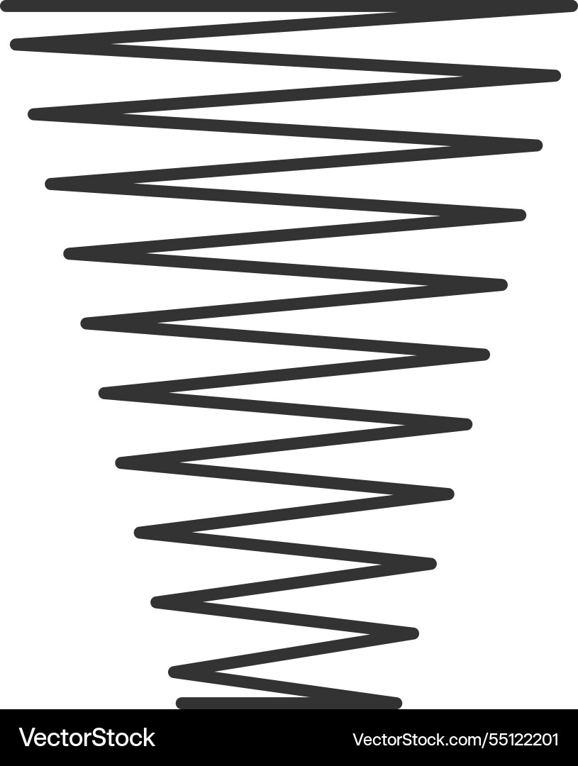 Dark gray metal spiral spring forming a cone shape