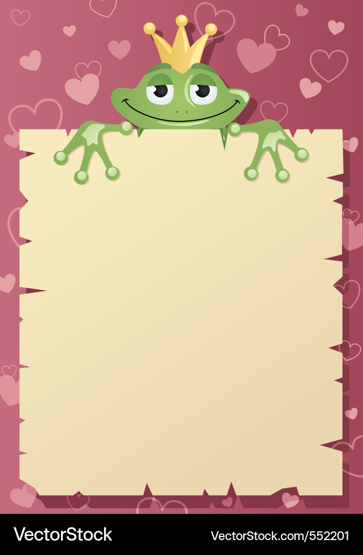 Frog prince letter Royalty Free Vector Image - VectorStock