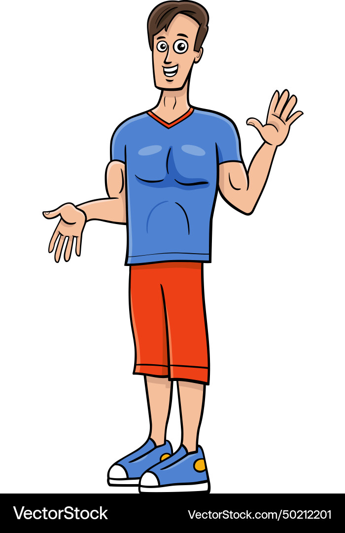 Funny cartoon young man or guy character Vector Image