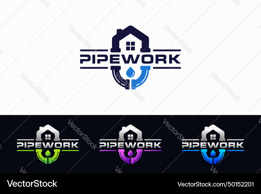 Home pipe logo template Royalty Free Vector Image