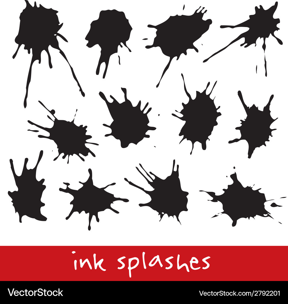 Ink splash collection Royalty Free Vector Image
