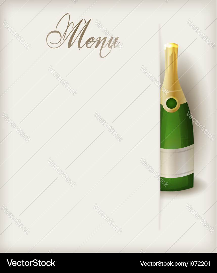 Menu vertical champagne Royalty Free Vector Image