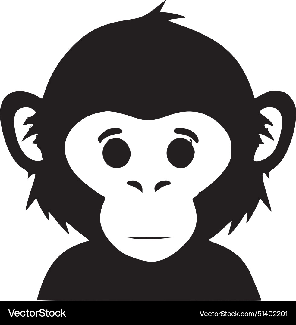 Monkey - black and white isolated icon Royalty Free Vector